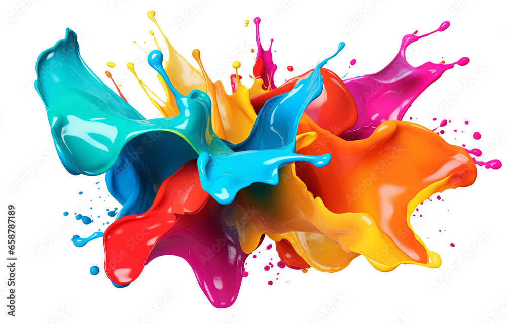 Colorful paint splash isolated on transparent background PNG Stock ...