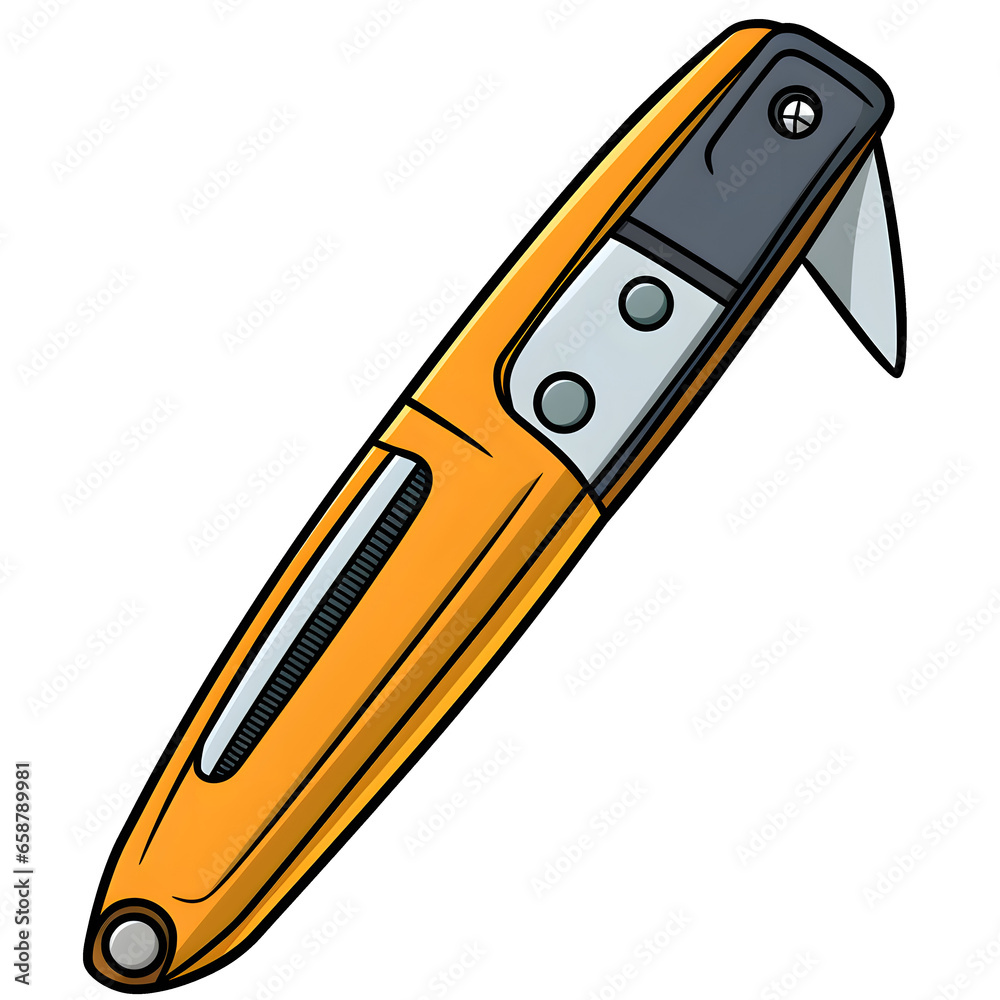 cartoon clipart of Utility Knife, tool clipart, transparent background ...