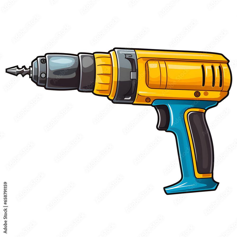 cartoon clipart of Drill, tool clipart, transparent background ...