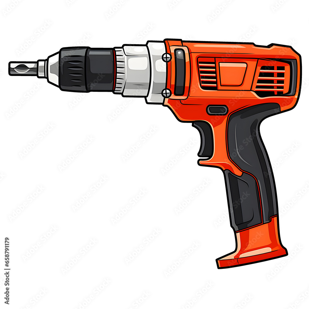 cartoon clipart of Drill, tool clipart, transparent background ...
