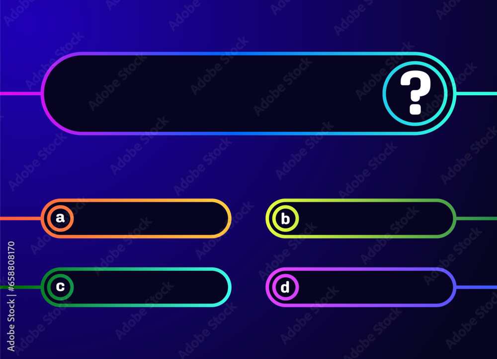 Question and answers windows design. Background for quiz game, template ...