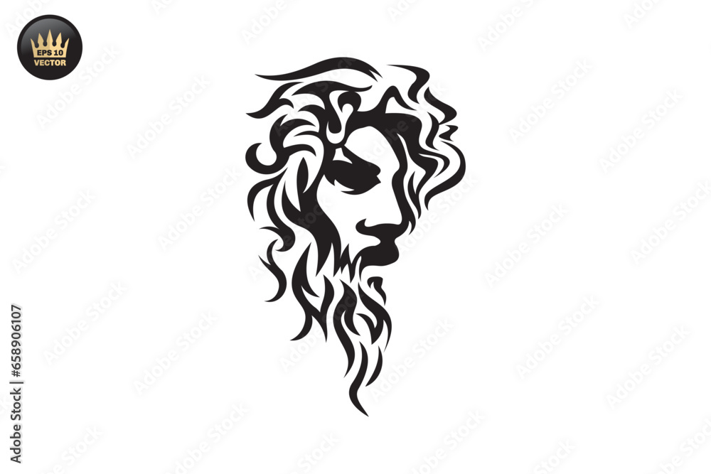 Two Face Optical Illusion vector front and side views Stock Vector ...