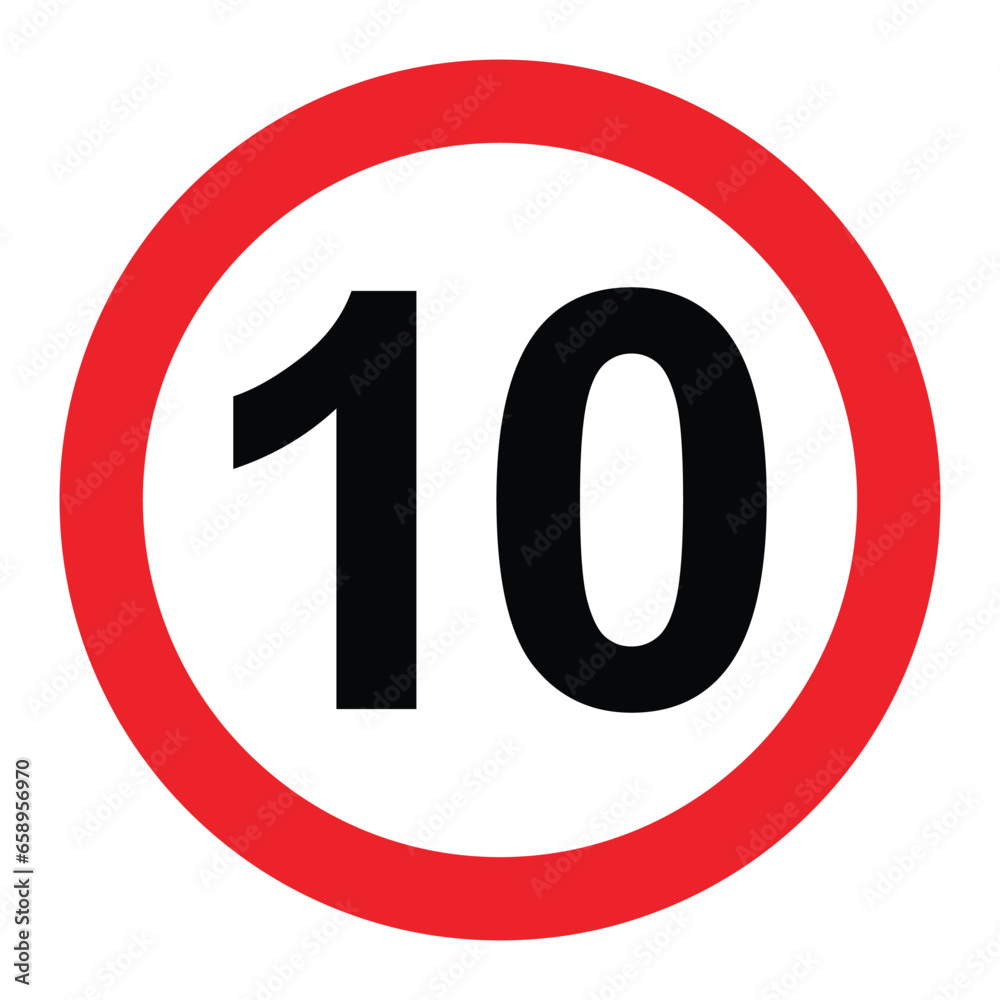 driving speed limit 10 ten sign. printable traffic signs and symbols ...
