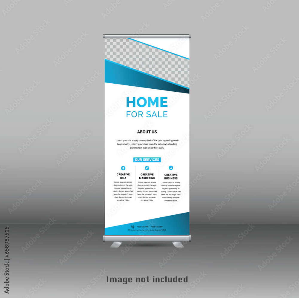 Simple company rollup standee banner design Stock Vector | Adobe Stock