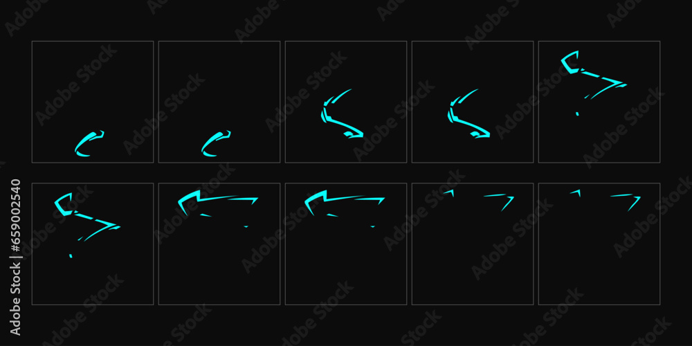 Magic electric lightning fx animation. energy light fx sprite for game ...