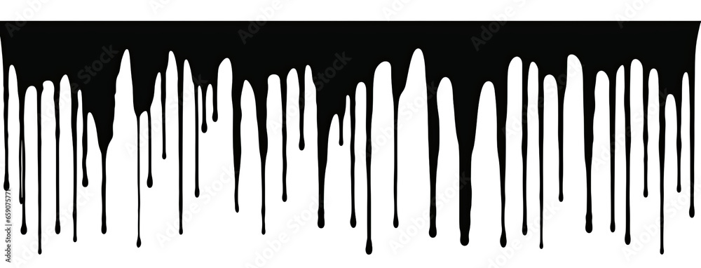 Black dripping ink color isolated on transparent background PNG Stock ...