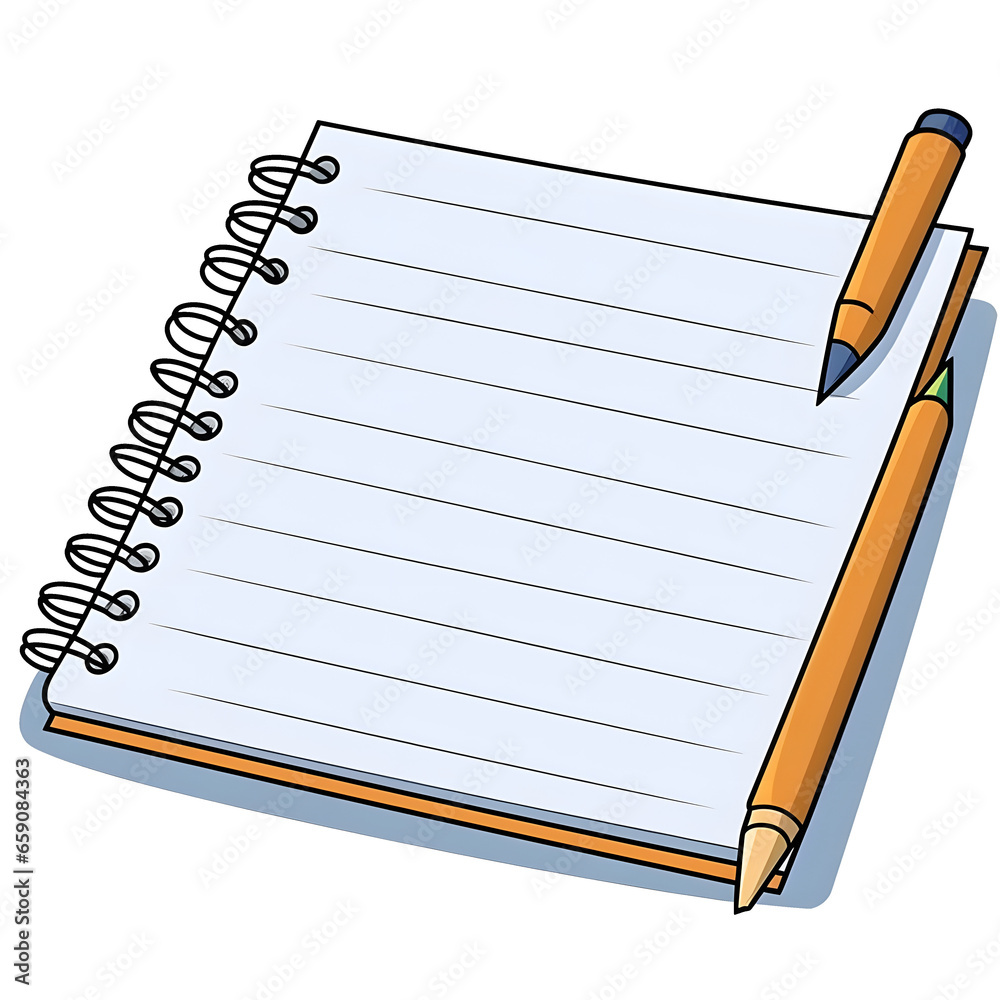 clipart of Notebook, cartoon school clipart, transparent background ...