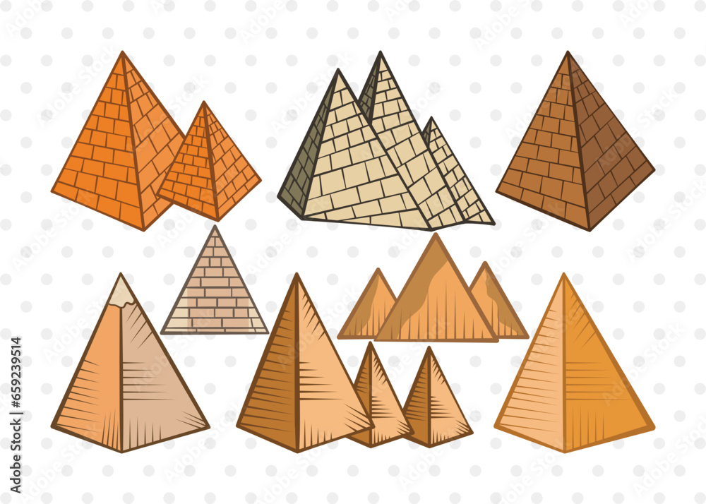 Pyramid Clipart SVG Cut File | Egypt Svg | Landmark Svg | Egeptian Svg ...