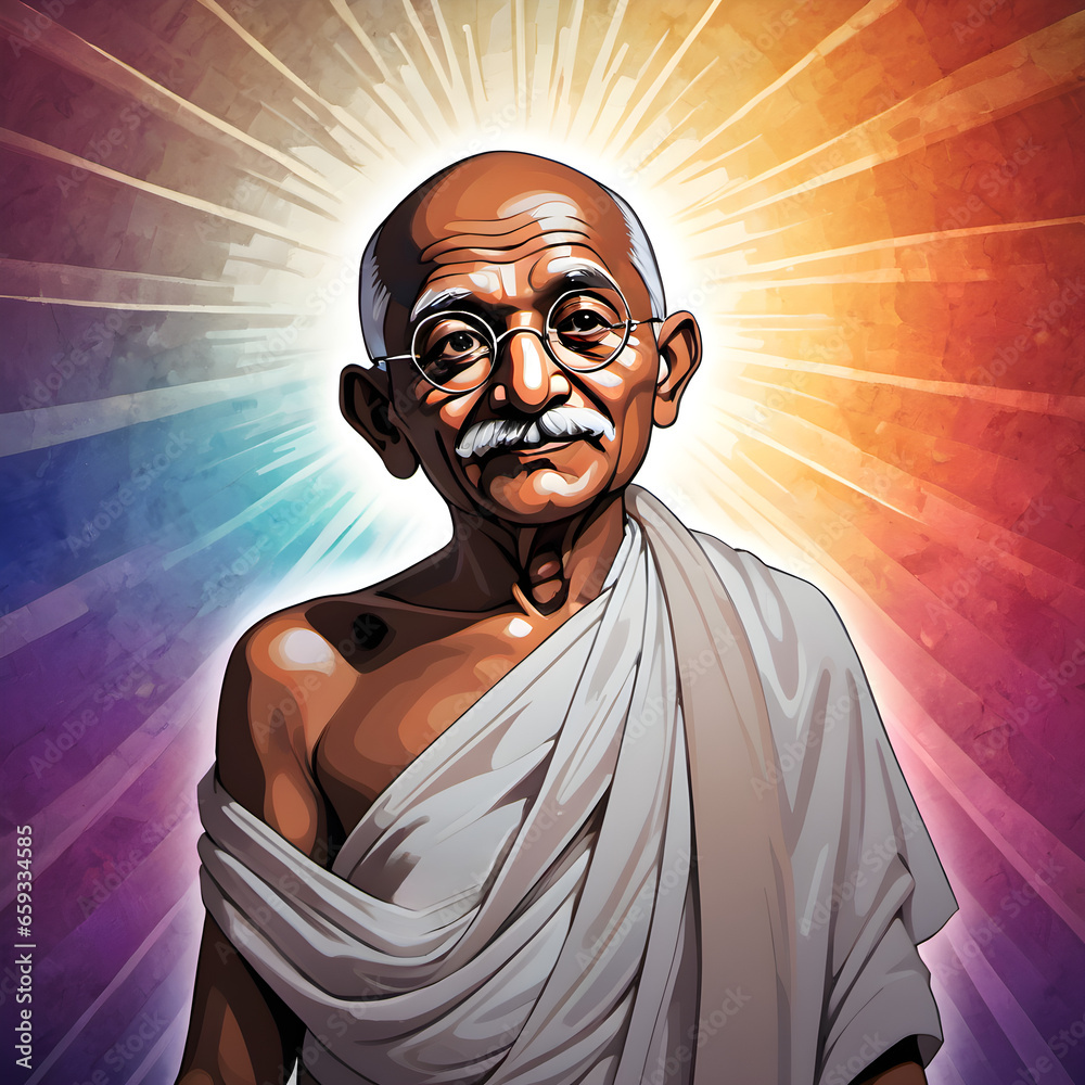 Mahatma Gandhi Indian freedom fighter illustration drawing outline amp ...