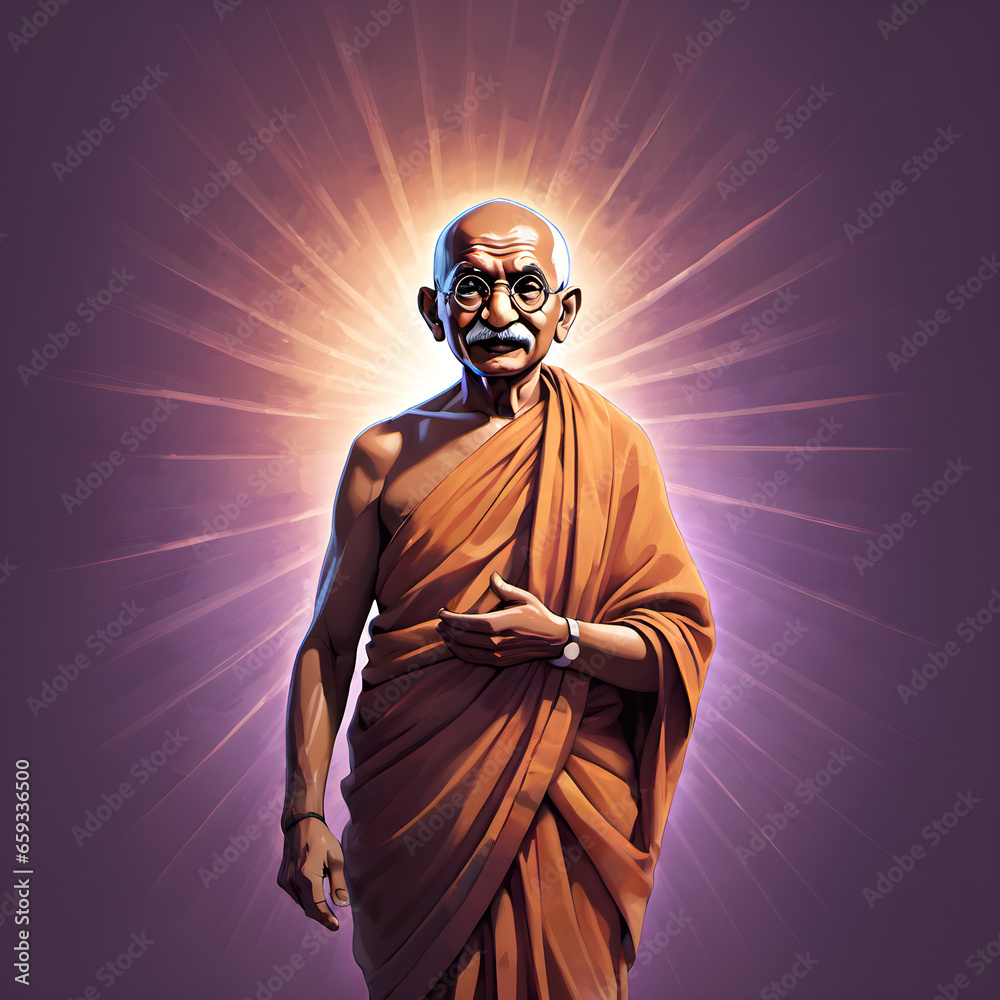 Mahatma Gandhi Indian freedom fighter illustration drawing outline amp ...