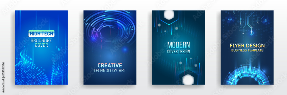 Futuristic design for medical, scientific, computer flyers, brochures ...