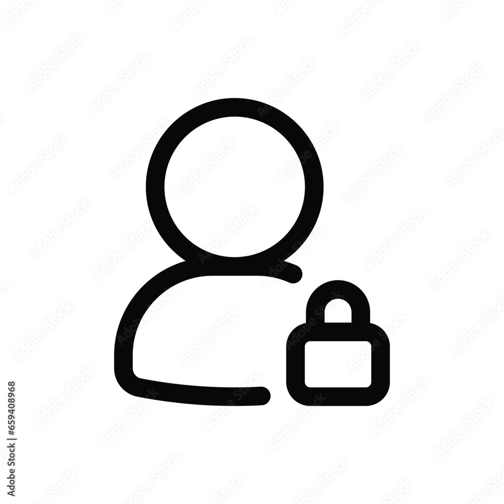 Lock Account icon in trendy outline style isolated on white background ...