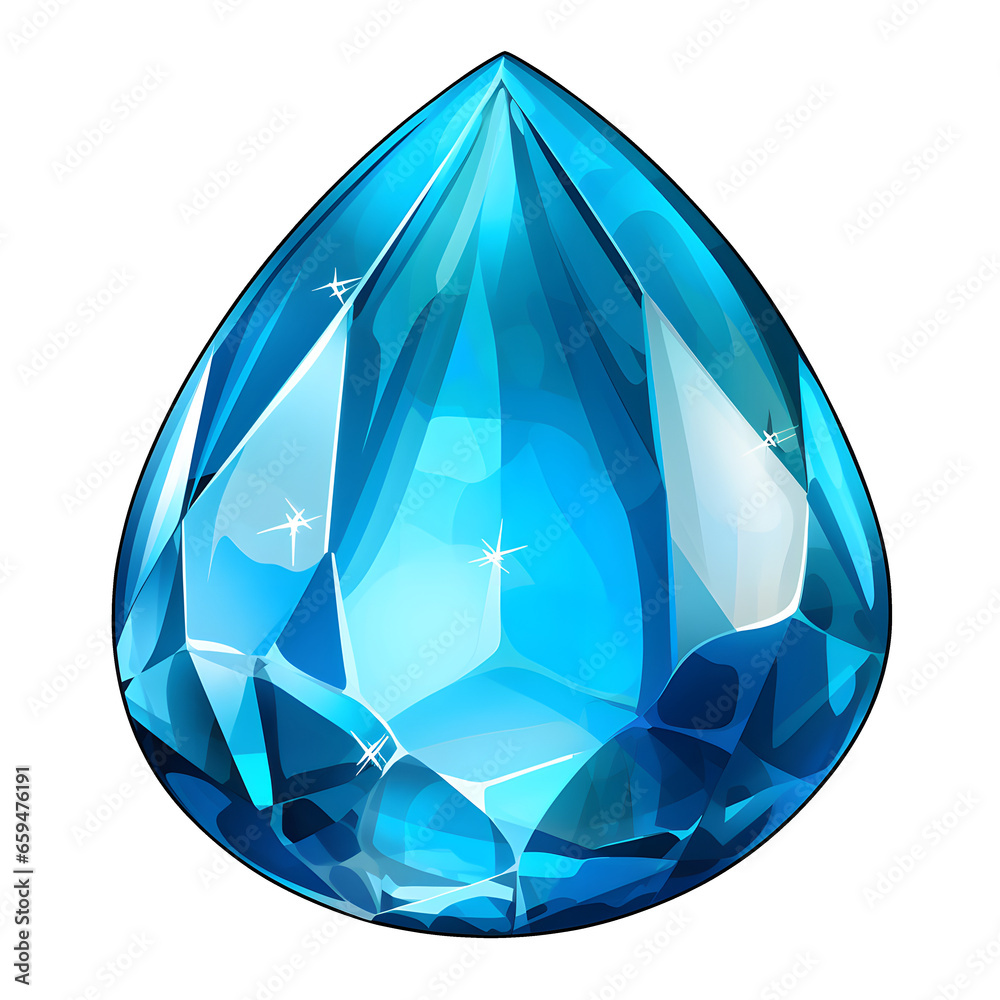 cartoon clipart of Blue Topaz, gem clipart, jewellery clipart ...