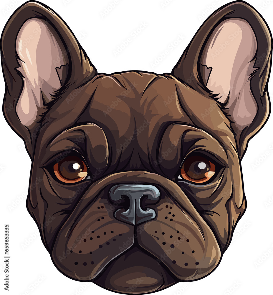 French Bulldog, French Bully, Dog Art, Clip Art, Cartoon Illustration ...