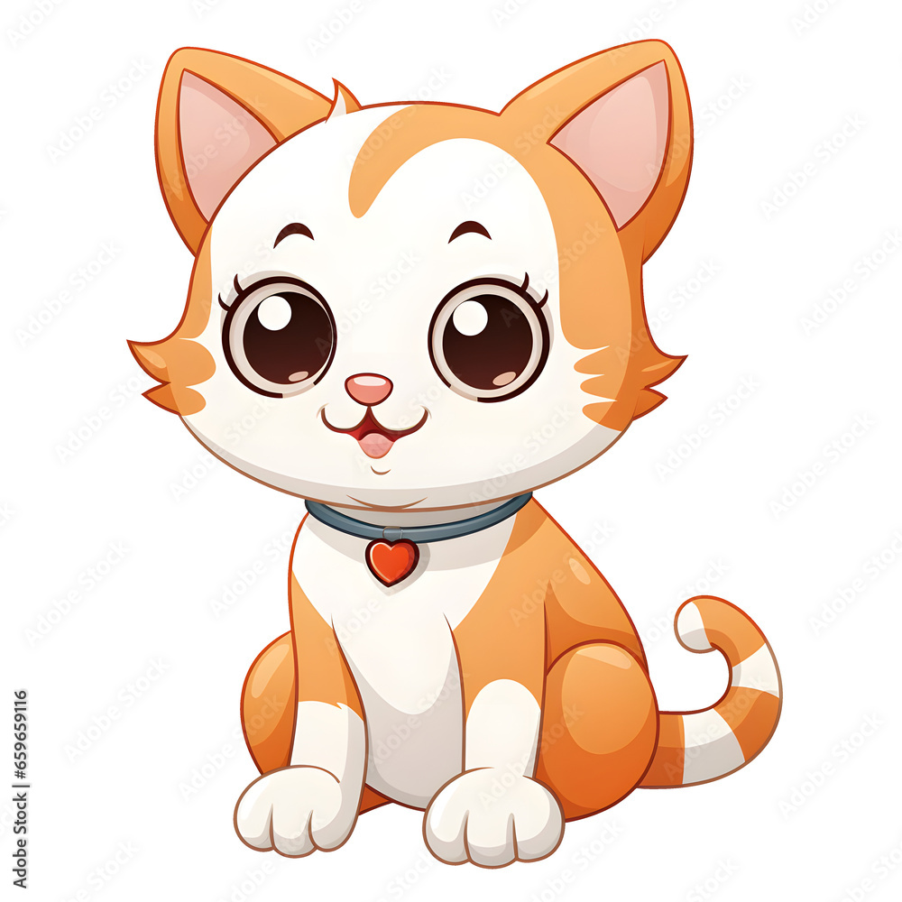 cartoon clipart of Cat, cartoon animal clipart, wildlife clipart, transparent background ...