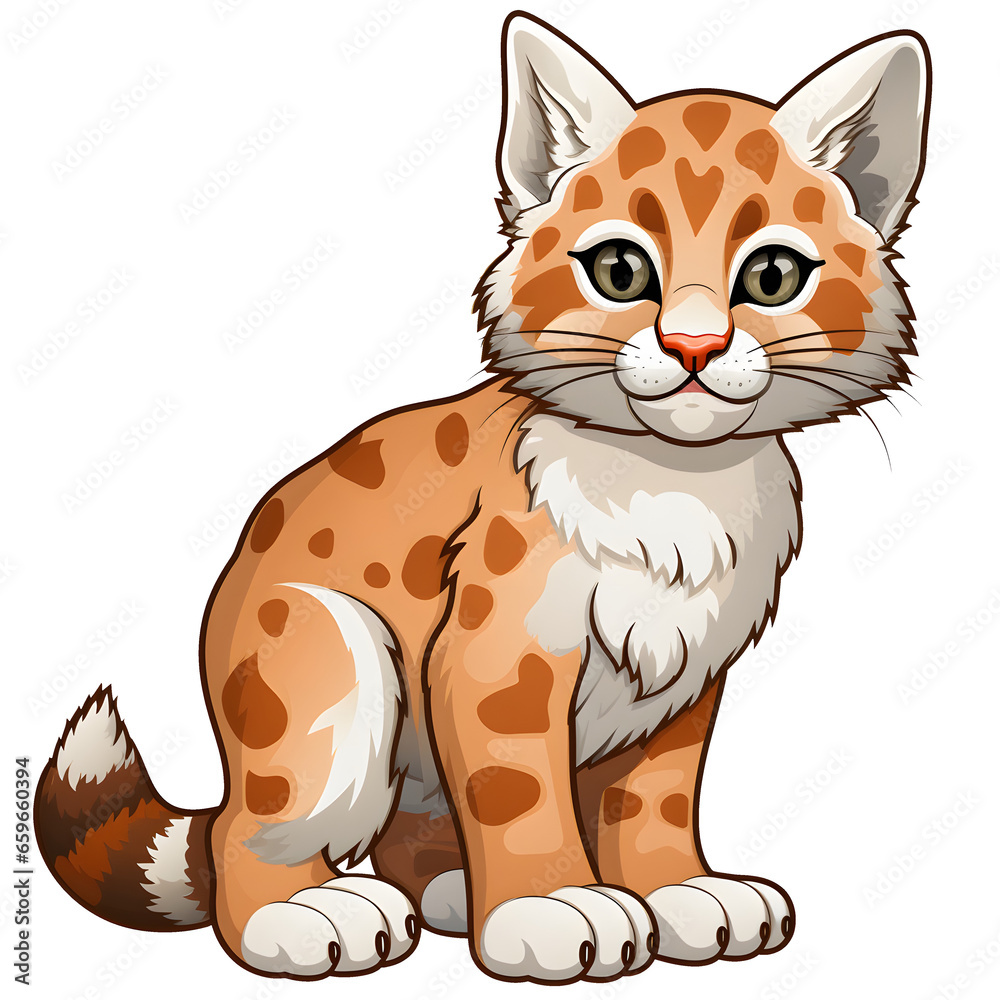 cartoon clipart of Bobcat, cartoon animal clipart, wildlife clipart ...