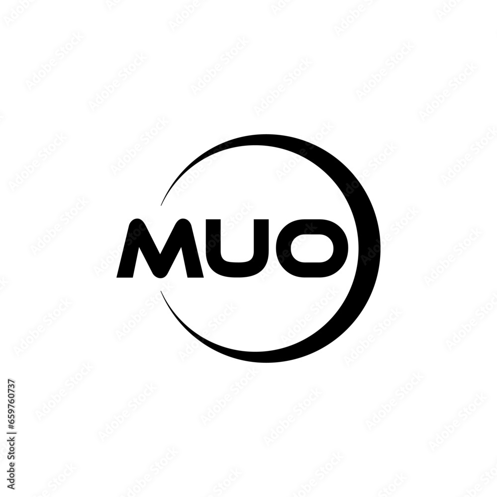 MUO letter logo design with white background in illustrator, cube logo ...