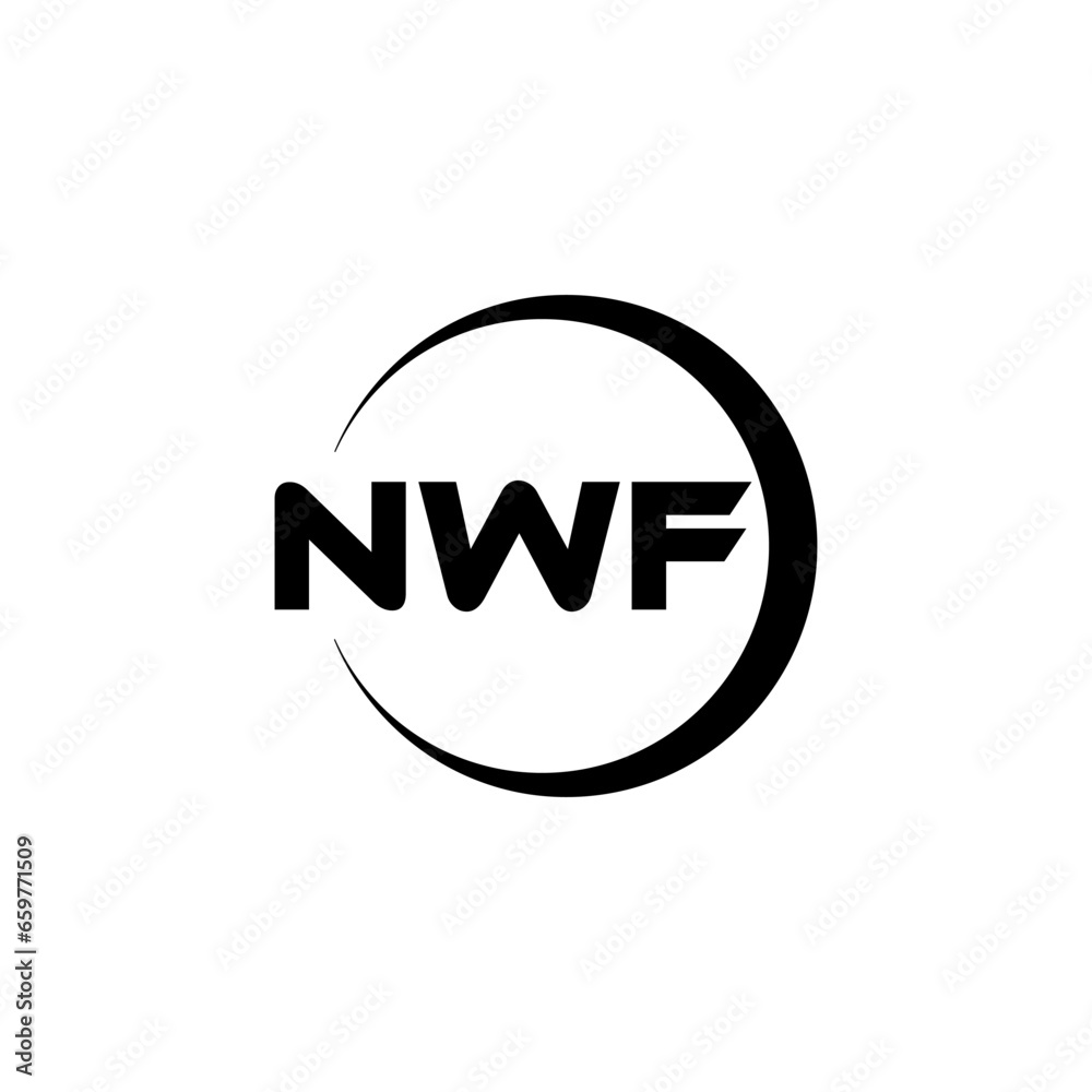 NWF letter logo design with white background in illustrator, cube logo ...