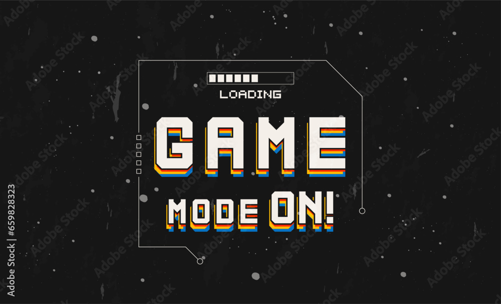 vector typographic retro text effect Game Mode On retro vintage writing ...