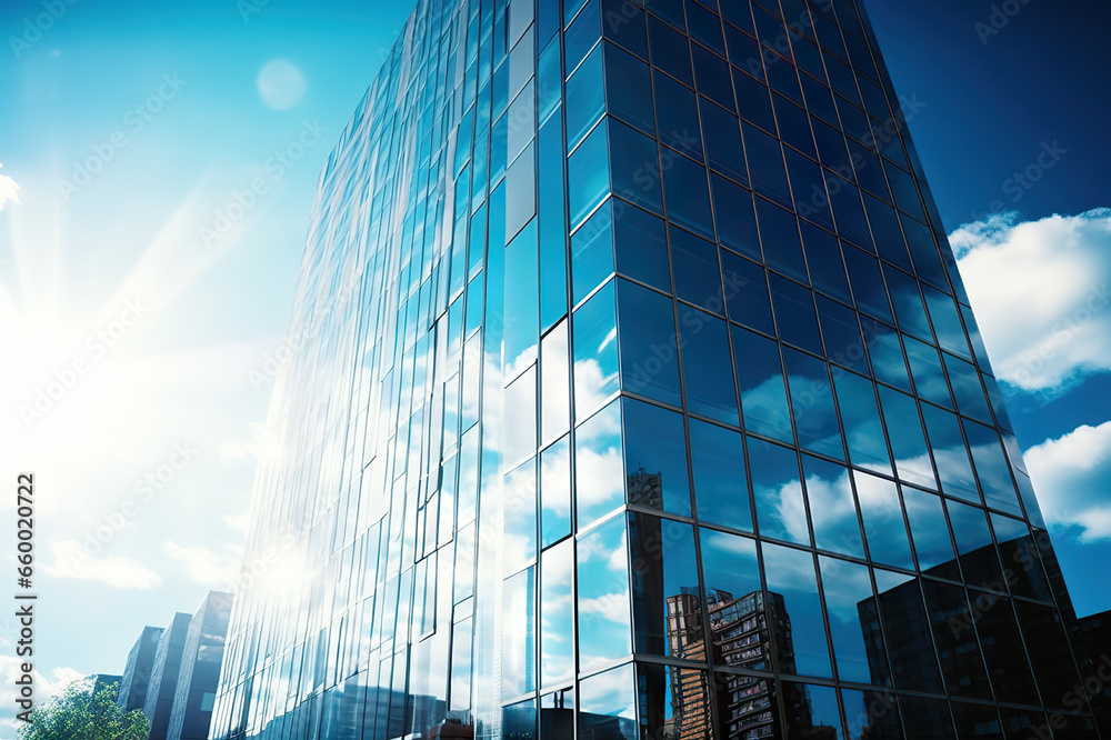 Urban Corporate Skyscraper A Closeup Gaze from the Side into the Vast ...