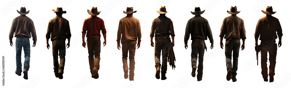 cowboy collection. wild west, old west, rear view, full view, back view ...
