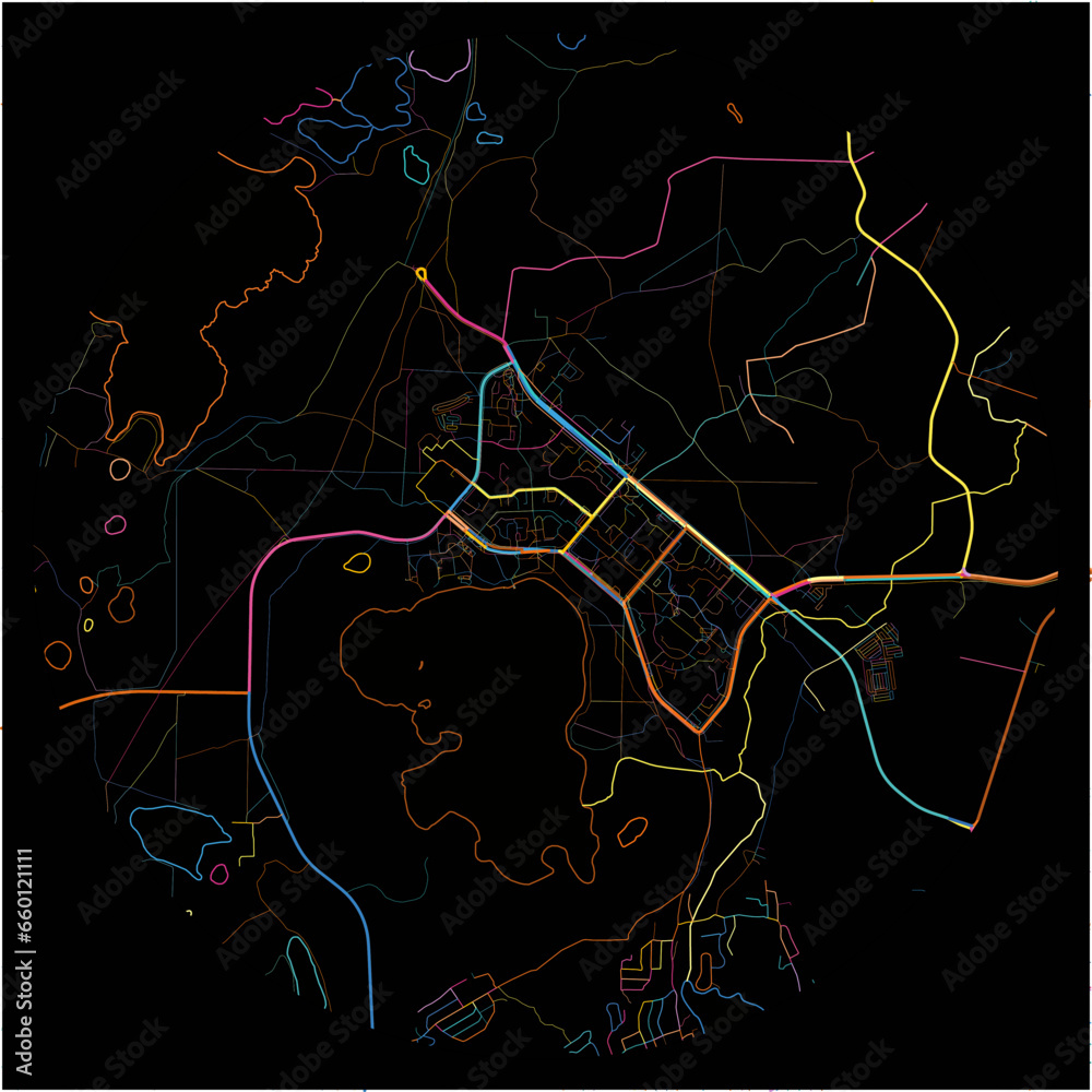 Vector de Stock Colorful Map of Visaginas, Utena County with all major ...