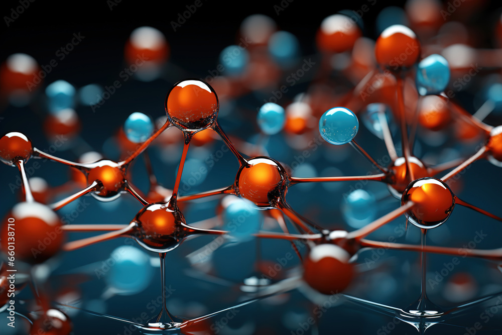 3D Molecular structure mockup diagram. Stock Illustration | Adobe Stock