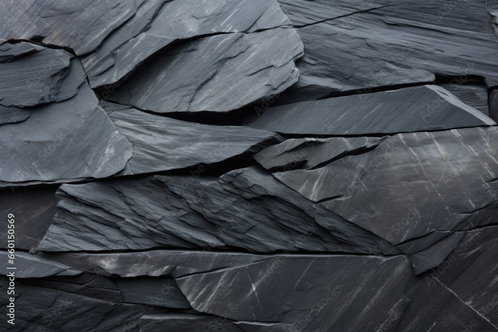 Closeup of slate with a rough cleft texture, defined by its bold and ...