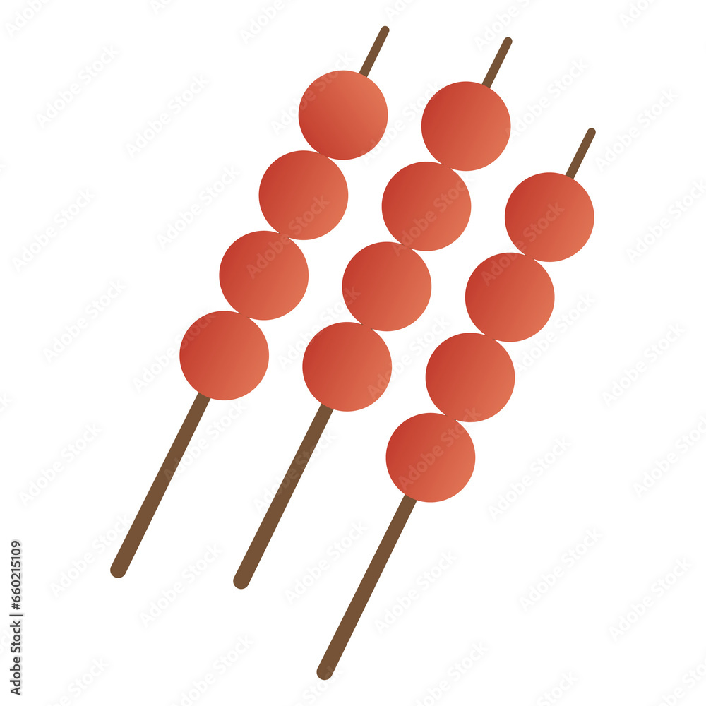 Vector illustration of satay meatball icon sign and symbol. colored ...