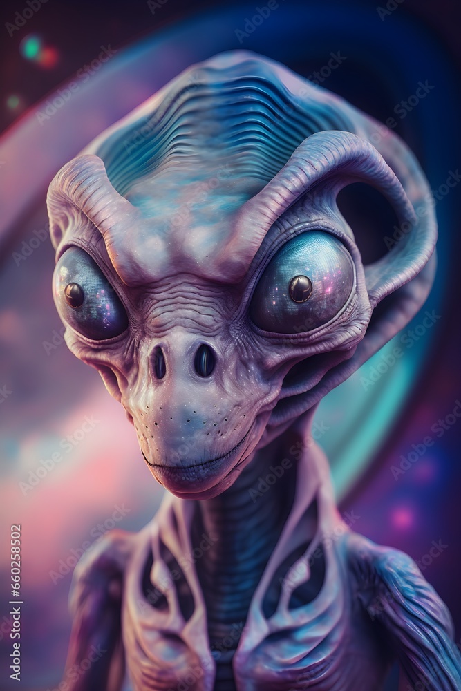 portrait of an attractive alien species full body 12K render ultra ...