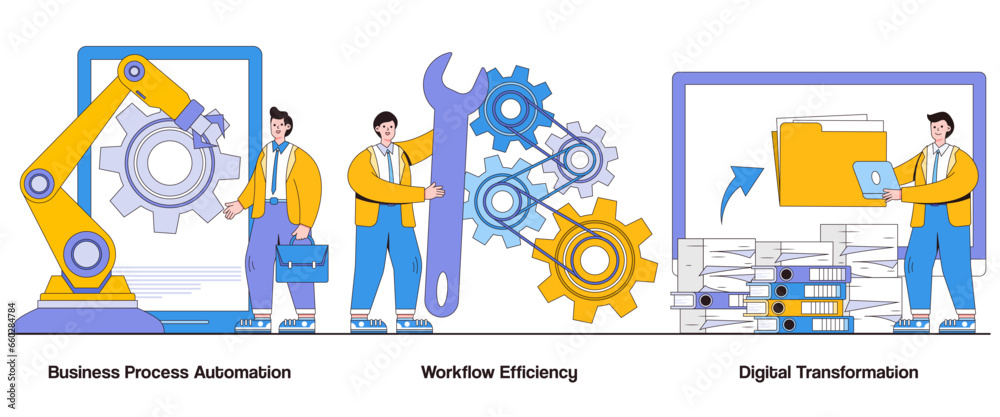 Business process automation, workflow efficiency, digital ...