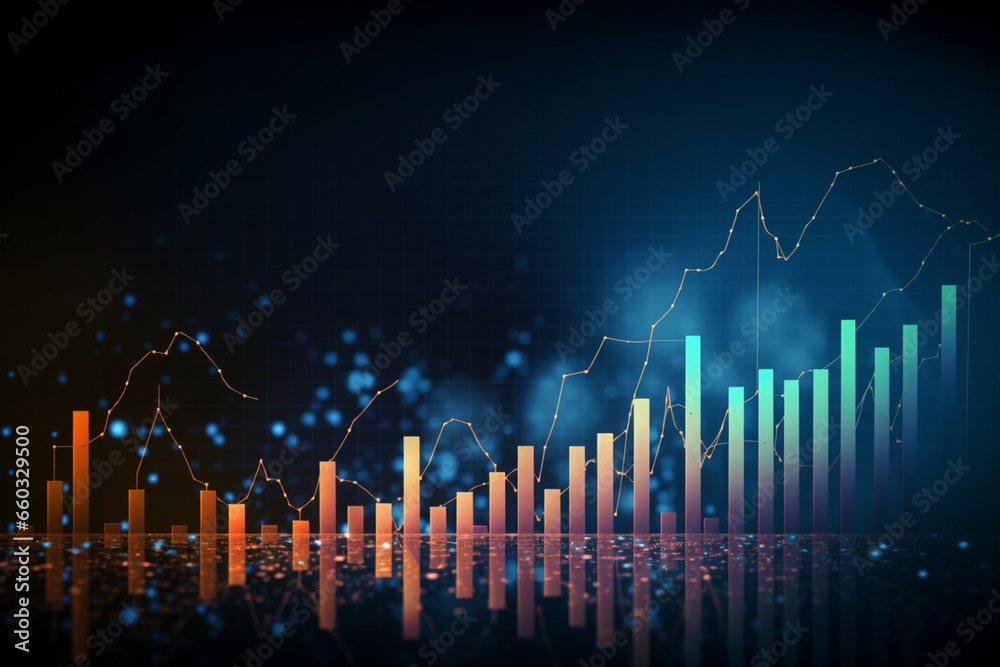 Market chart of business increase stock graph or investment financial ...