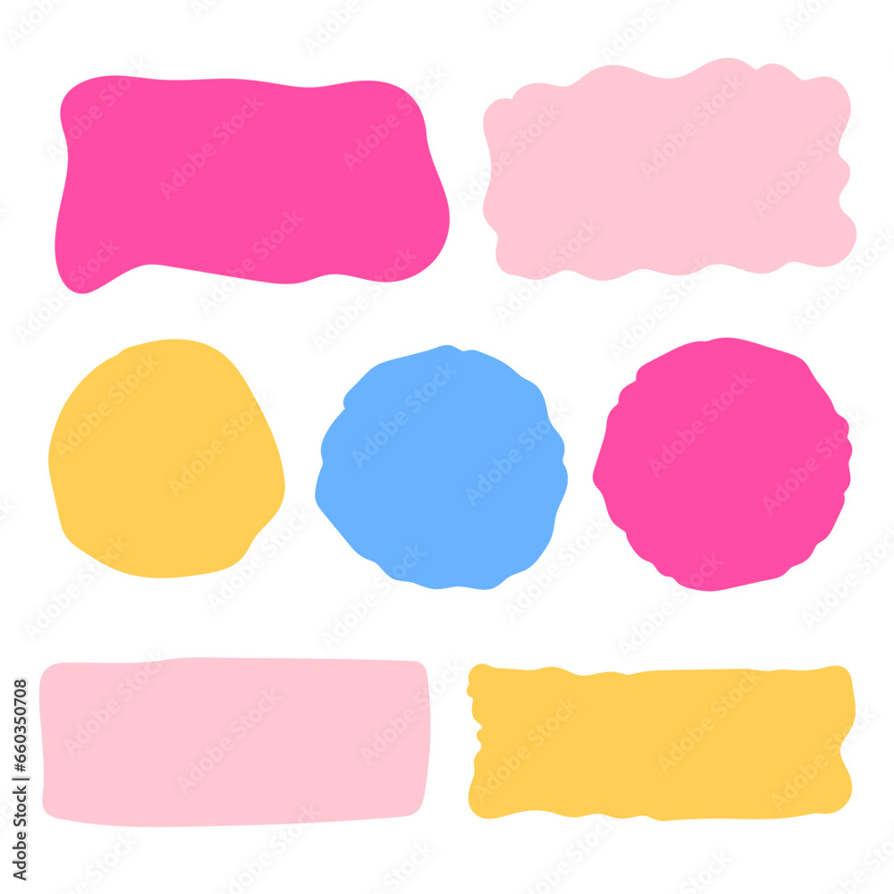 เวกเตอร์ Stock Hand drawn quote box collection. Colorful doodle shapes ...