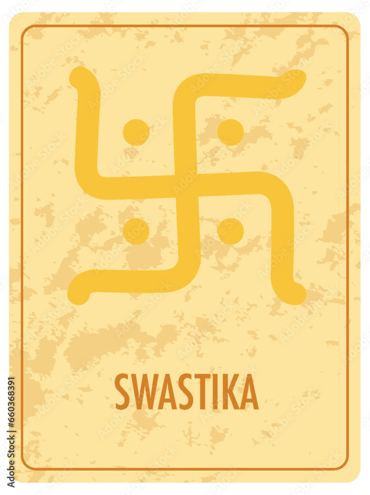 Traditional Hindu Swastika: A Yellow Card Symbol Stock Vector | Adobe Stock