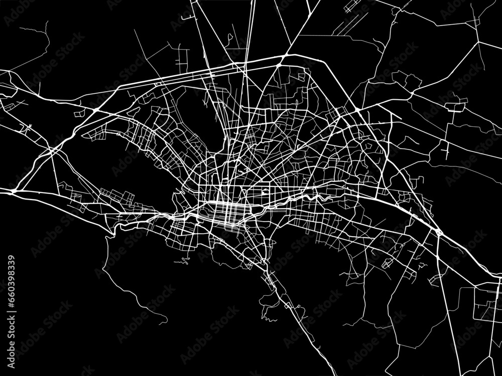 Vector road map of the city of Monterrey in Mexico with white roads on ...