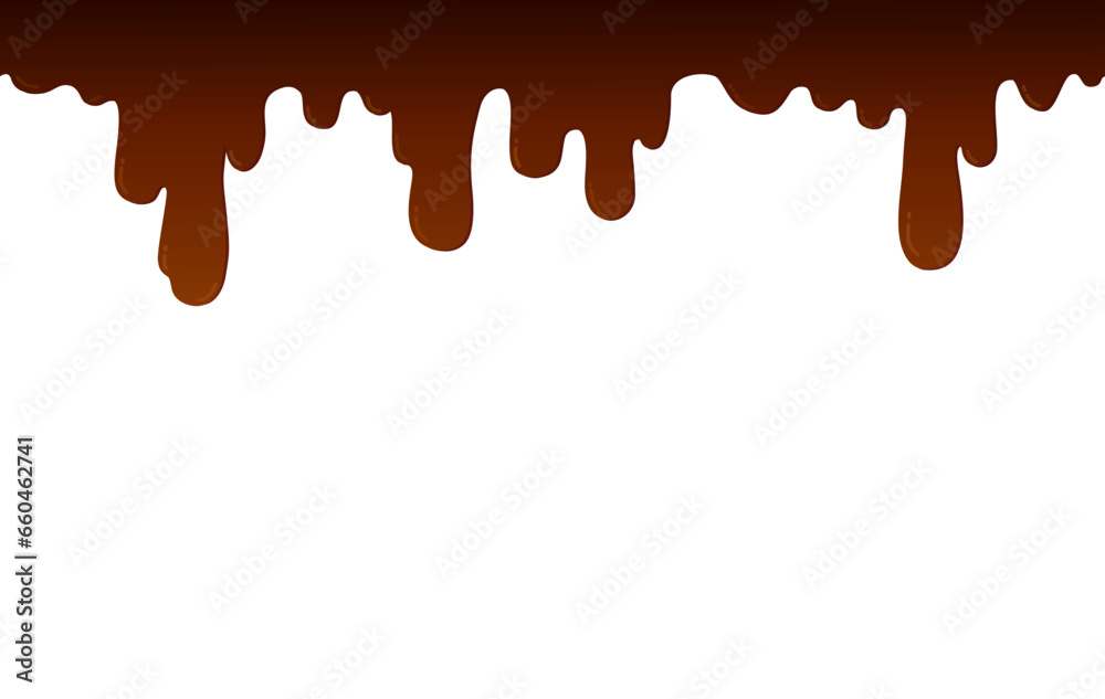 Melted chocolate dripping seamless border frame illustration design ...