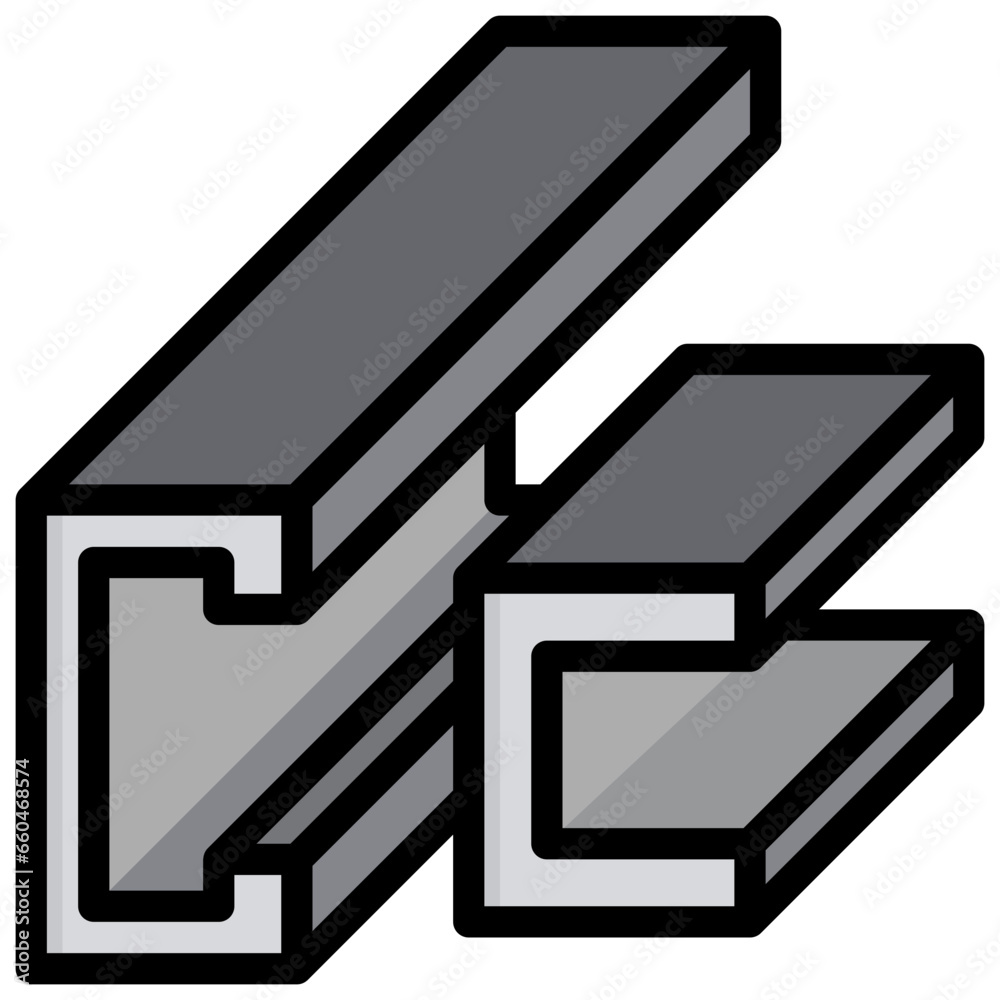 c light lip channel filled outline icon,linear,outline,graphic ...