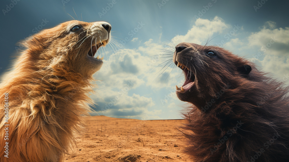 Groundhog Day predictions: A split image with one side showing a ...