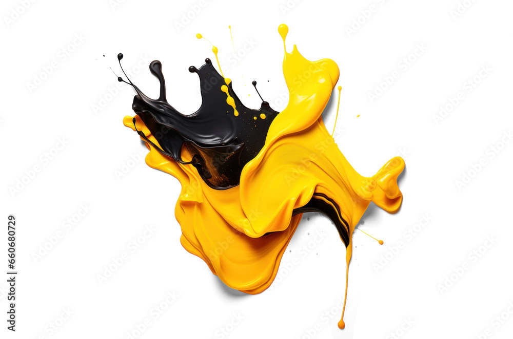 thick voluminous stroke of black orange oil paint, png file of isolated ...