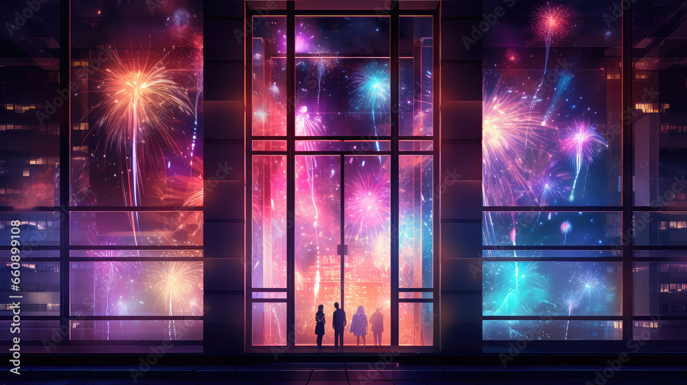 Experience the electric atmosphere of a city celebration with this ...