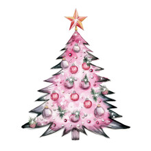 Whimsical Pink Christmas Tree Art Free Stock Photo - Public Domain Pictures