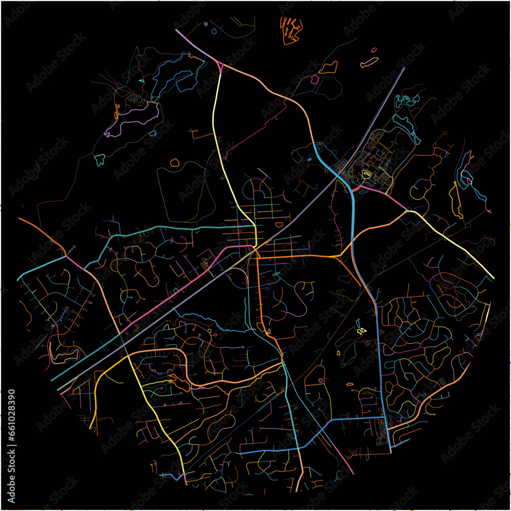 Colorful Map of Bowie, Maryland with all major and minor roads. Stock ...