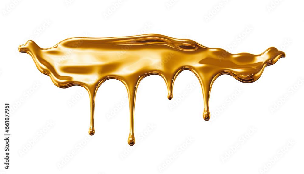 melted gold dripping isolated on transparent background cutout Stock ...