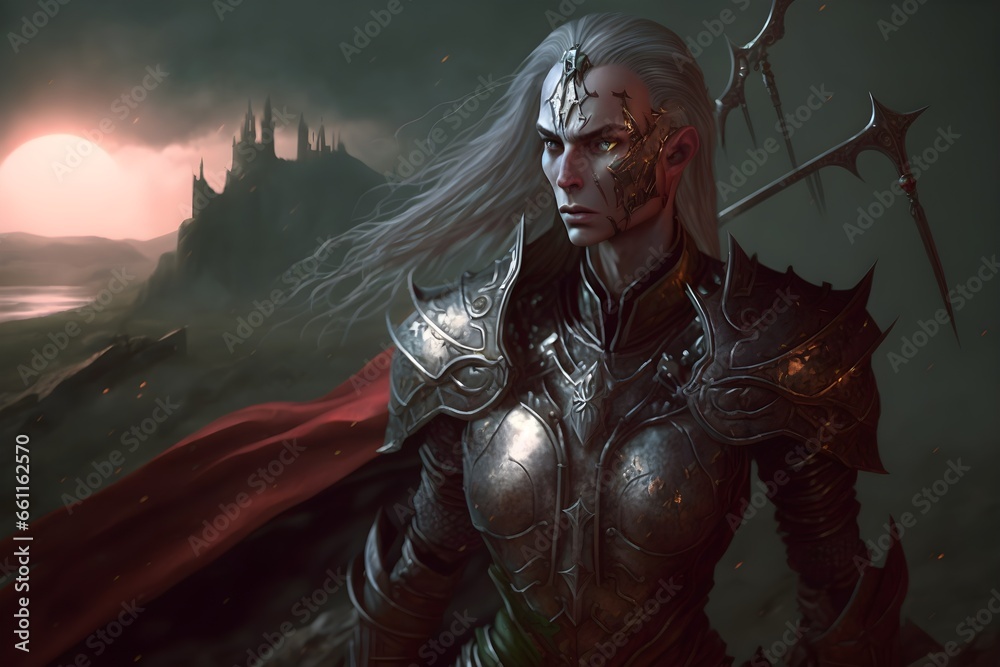 dark elf paladin DD style 8k high detail hyperdetailed intricate detail ...