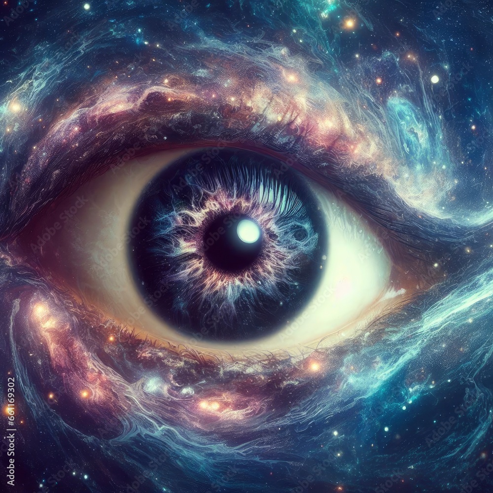 Open eye in space cosmos universe eyes in galaxy eyes astronomy ...
