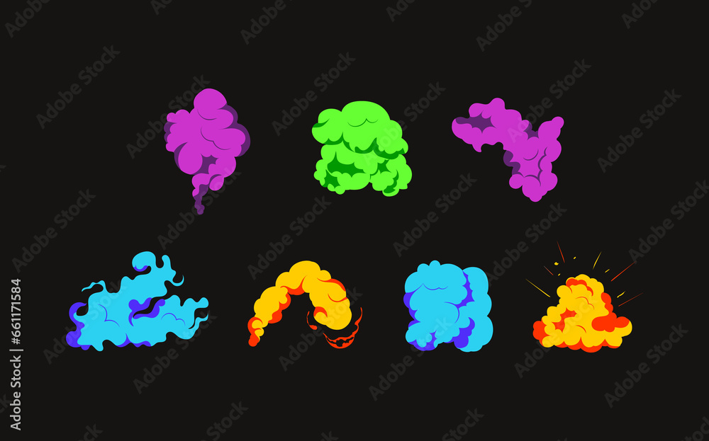 Ilustración de Stock Smoke explosion animation of an explosion with ...