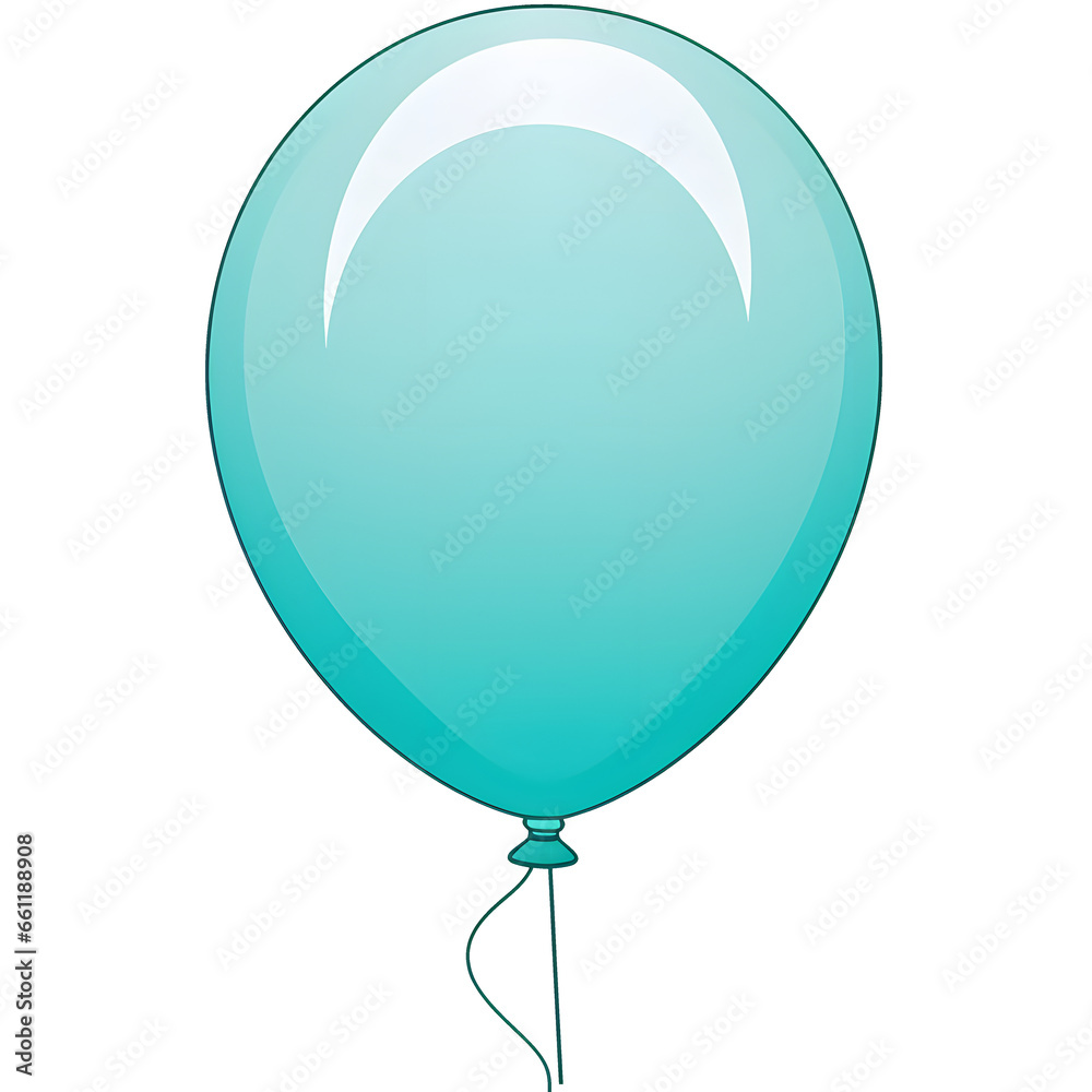 cartoon clipart of a balloon in the color Turquoise Blue, birthday ...