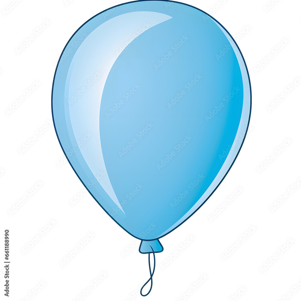 cartoon clipart of a single balloon in the color Blue, birthday clipart ...