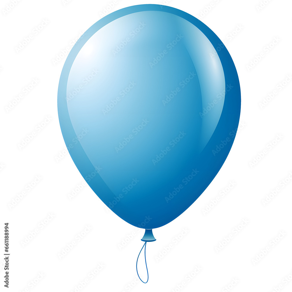 cartoon clipart of a single balloon in the color Blue, birthday clipart ...
