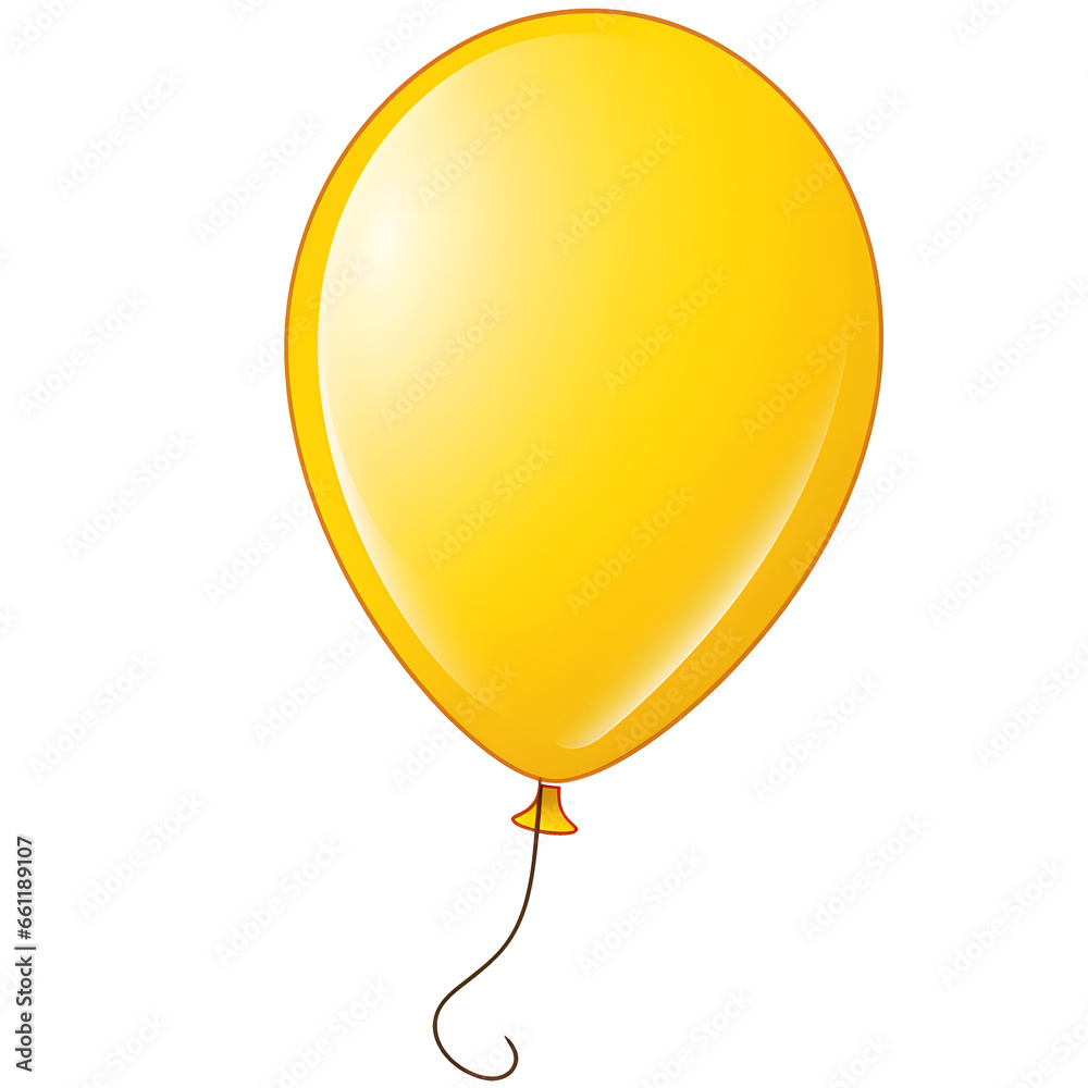 cartoon clipart of a single balloon in the color Yellow, birthday ...